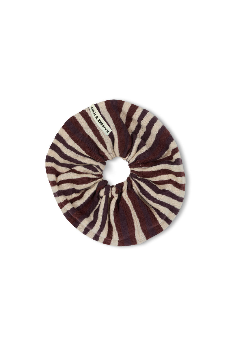 Large Knit Scrunchie - Chocolate Stripe – Zulu & Zephyr